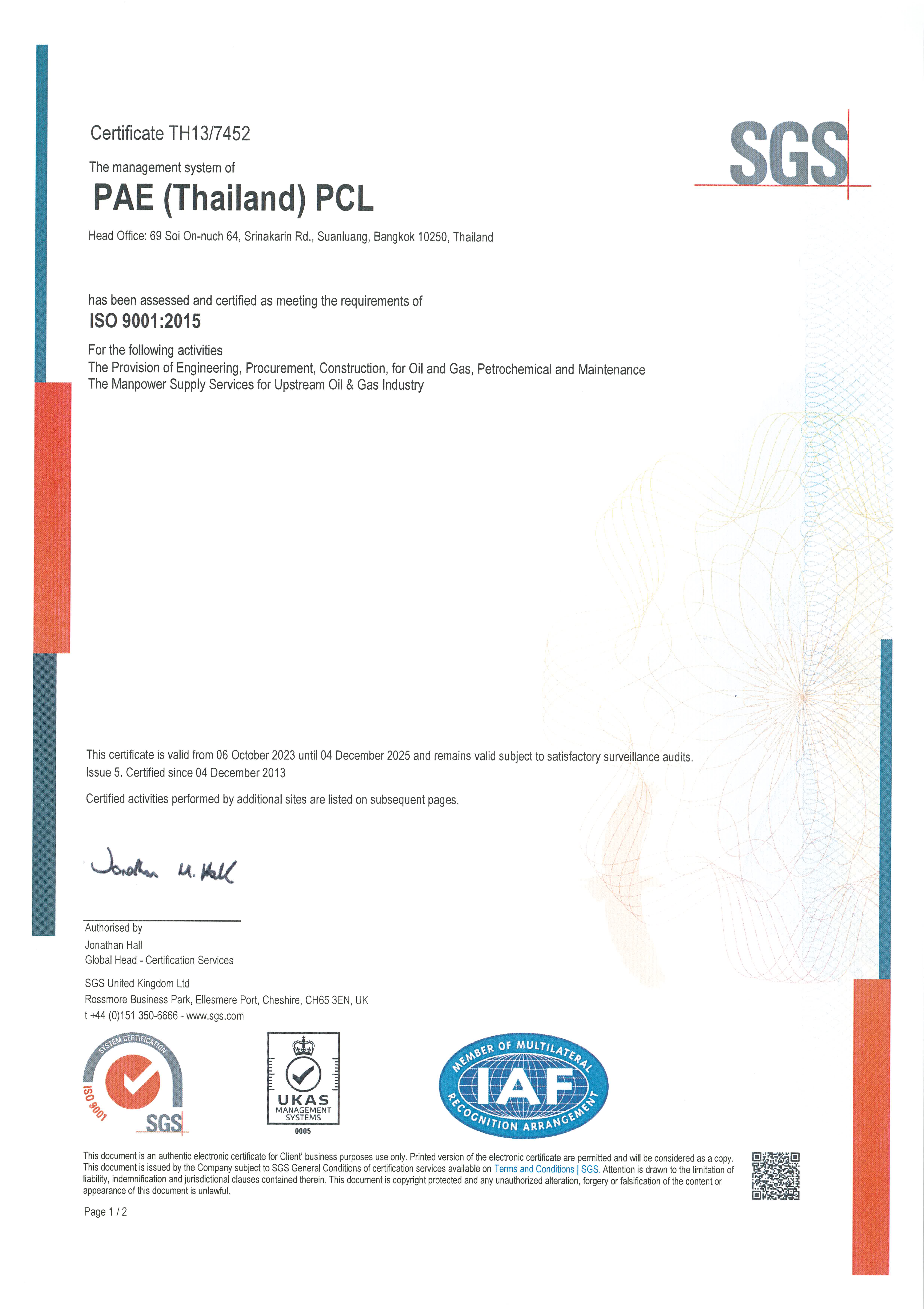 PAE (Thailand) Public Company Limited