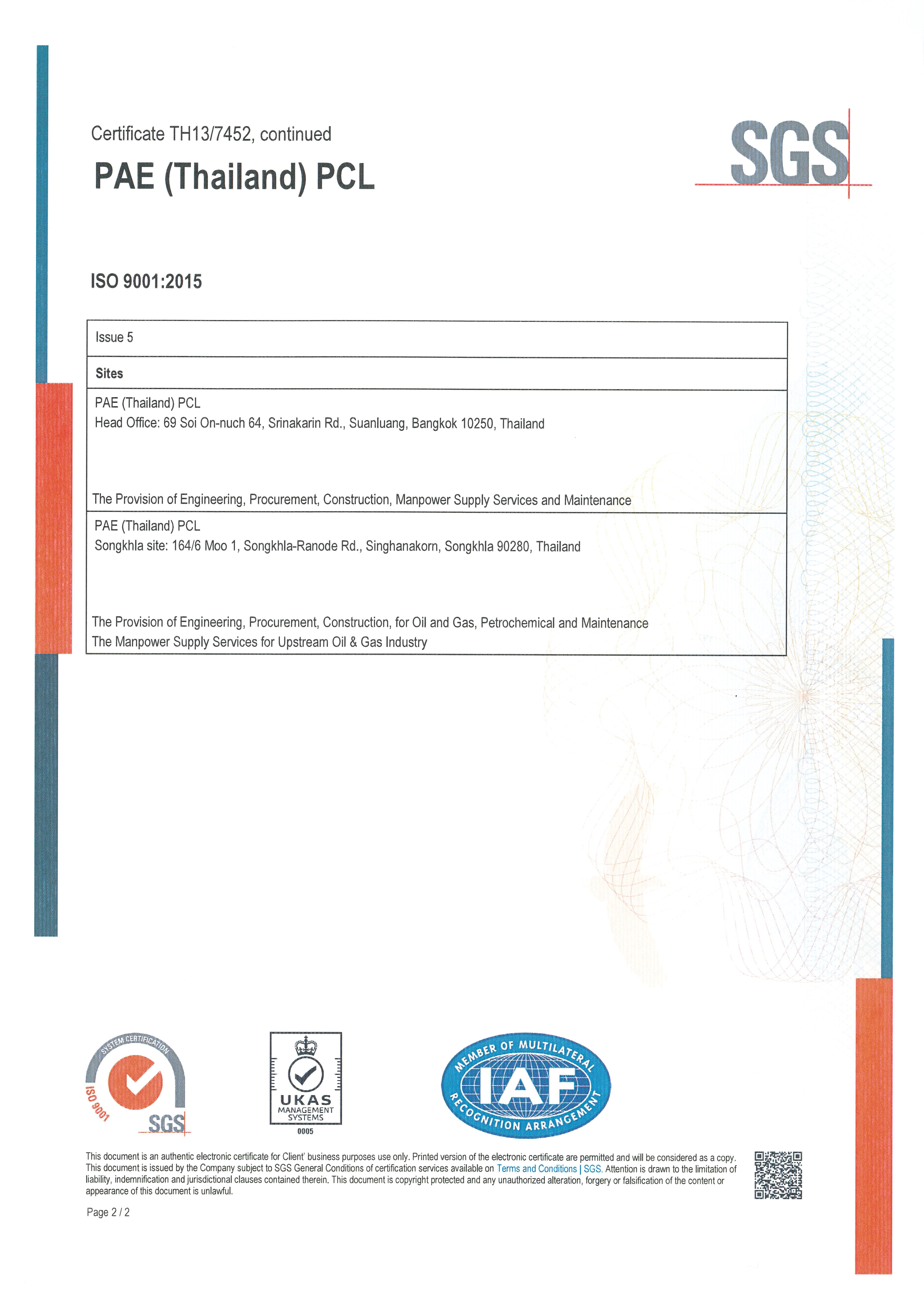 PAE (Thailand) Public Company Limited